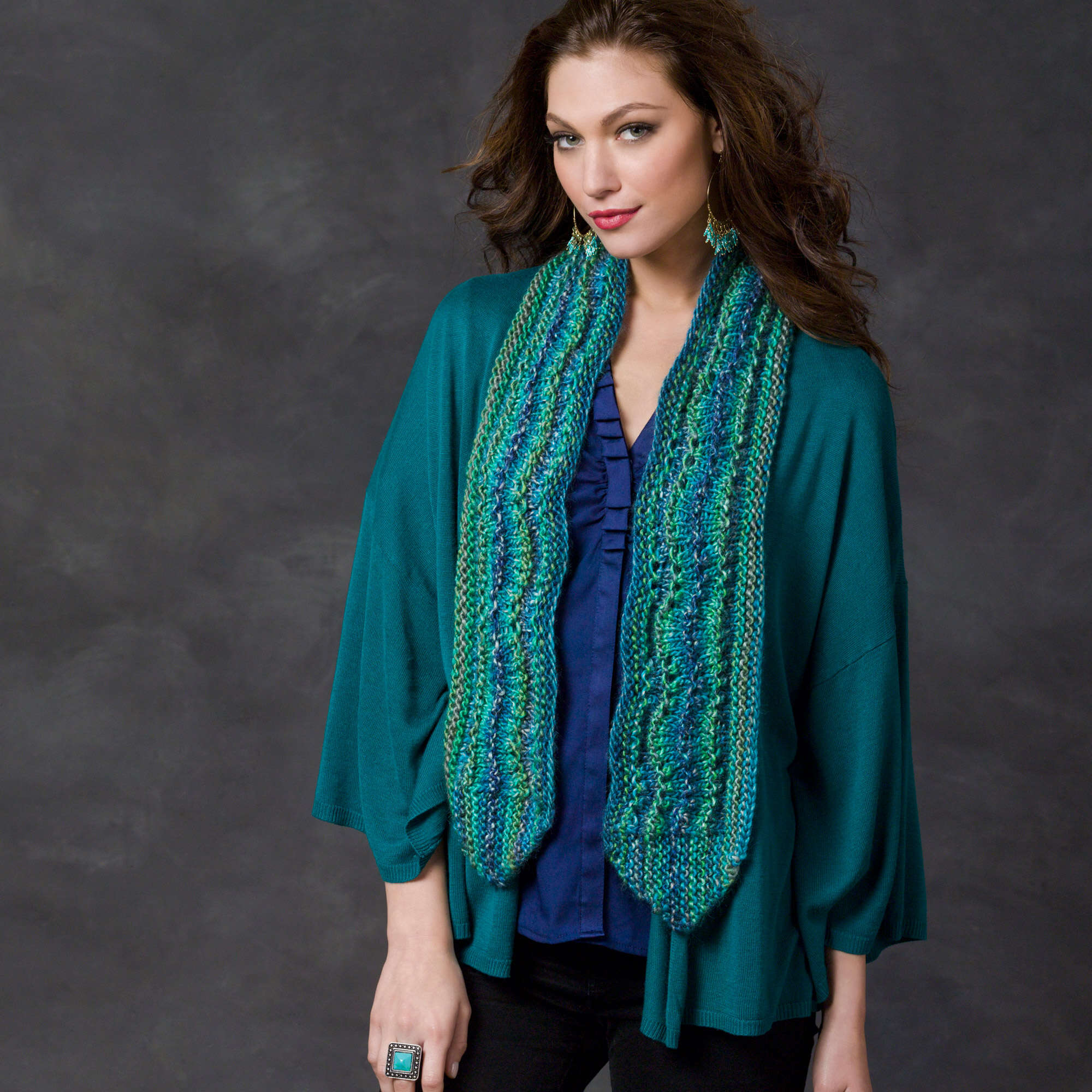 Free Easy Red Heart Ripple on the Side Scarf Knitting Pattern ...