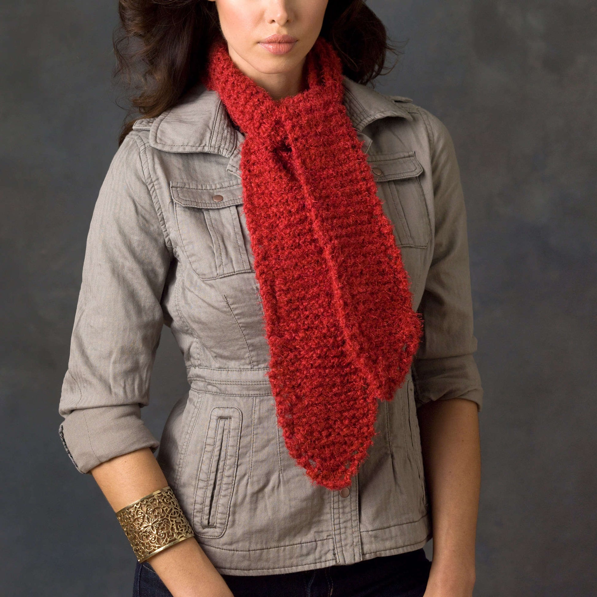 Free Beginner Red Heart One-Ball Garter Stitch Scarf Knitting Pattern ...