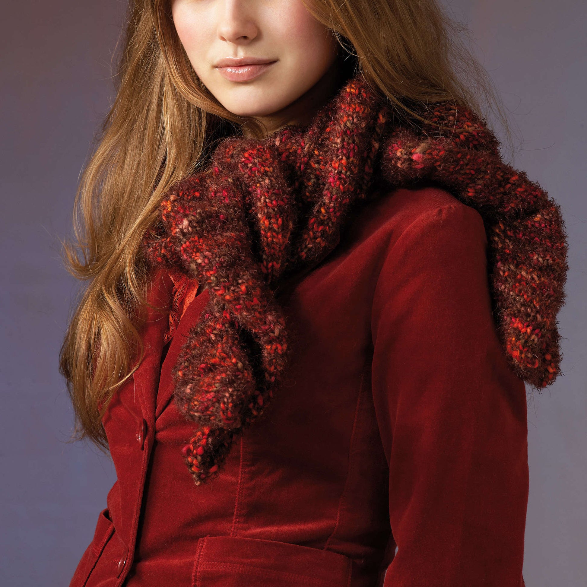Free Easy Red Heart Ruffle Scarf Knitting Pattern | Yarnspirations