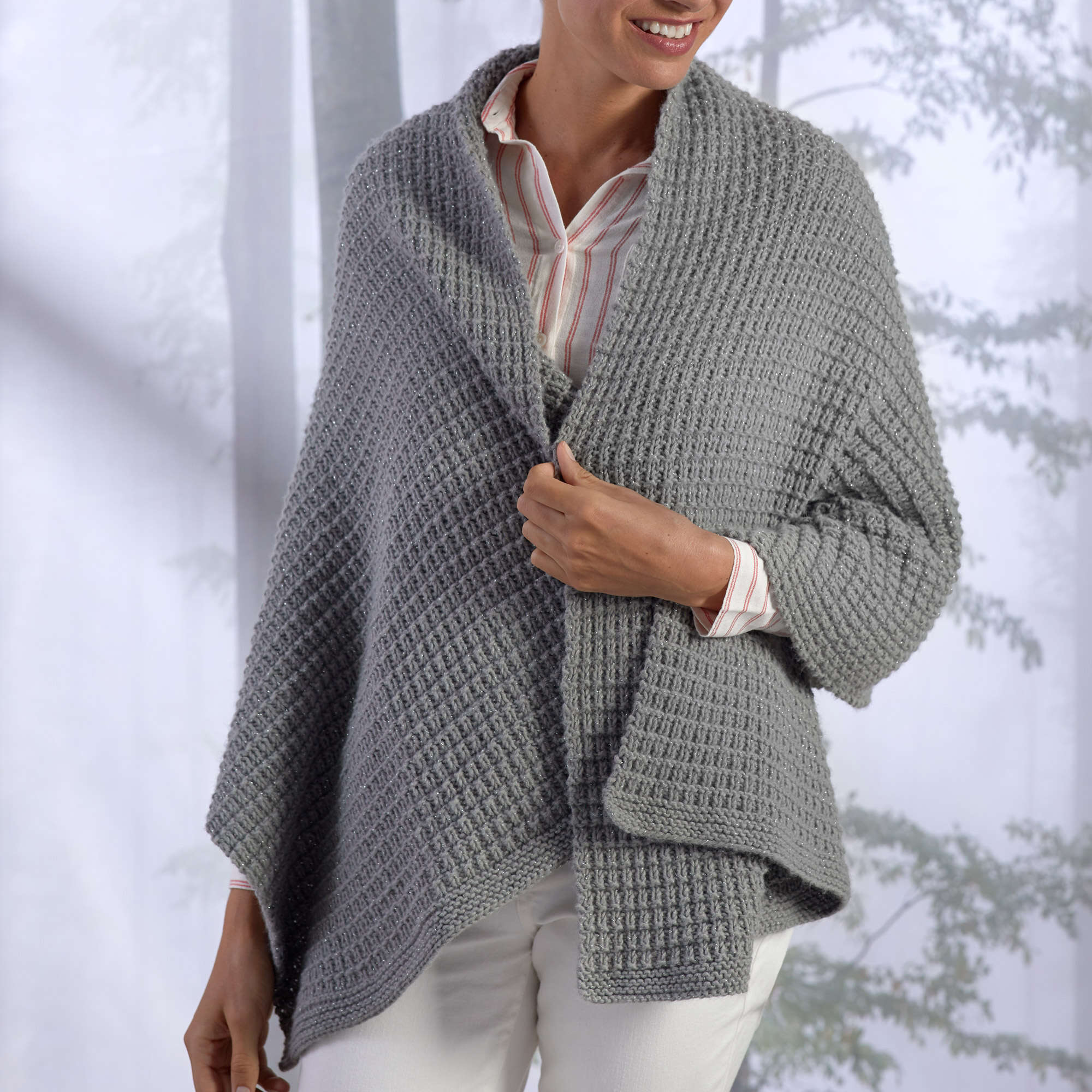 Free Easy Red Heart Safe Haven Shawl Knitting Pattern | Yarnspirations