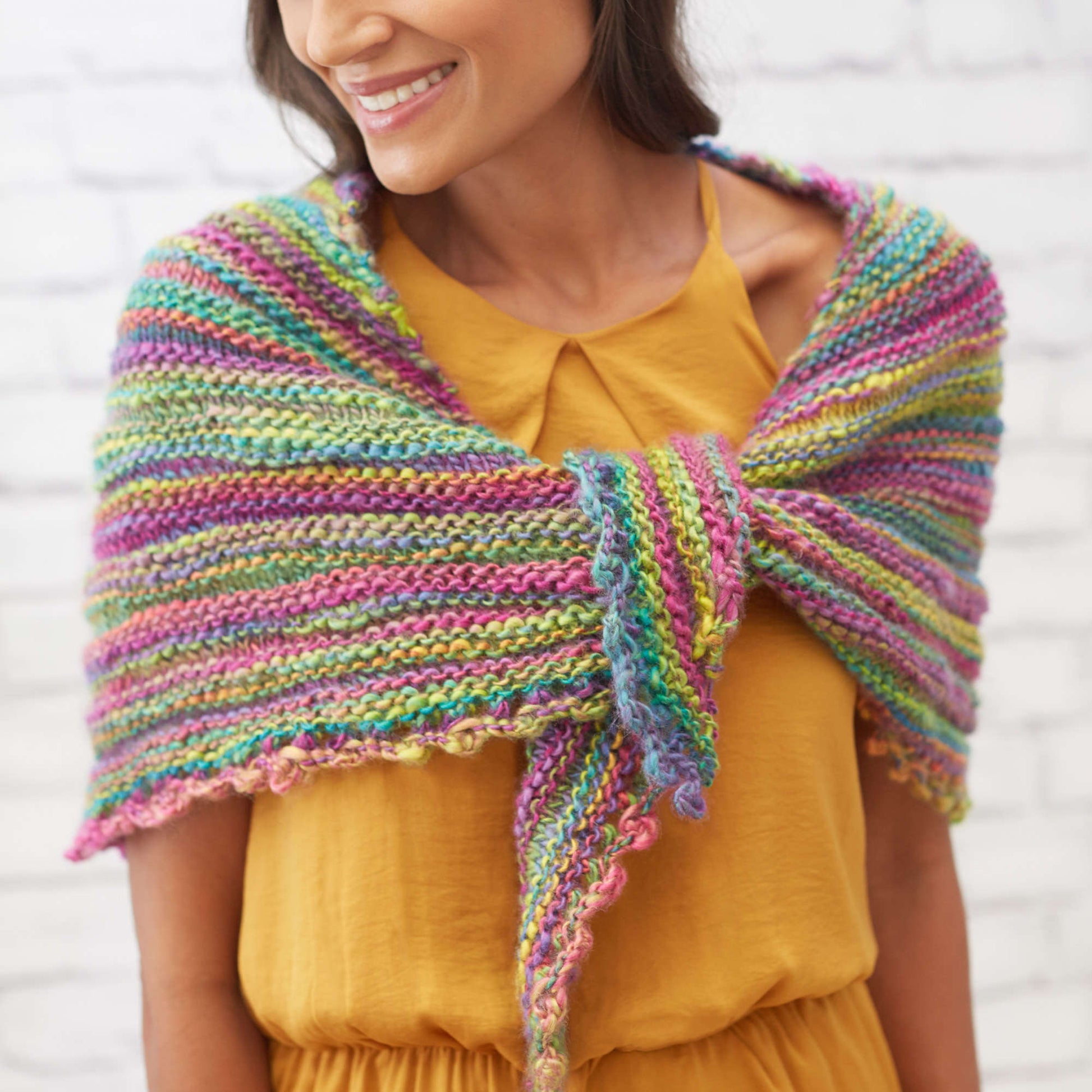 Free Red Heart Vibrant Shawlette Knitting Pattern | Yarnspirations