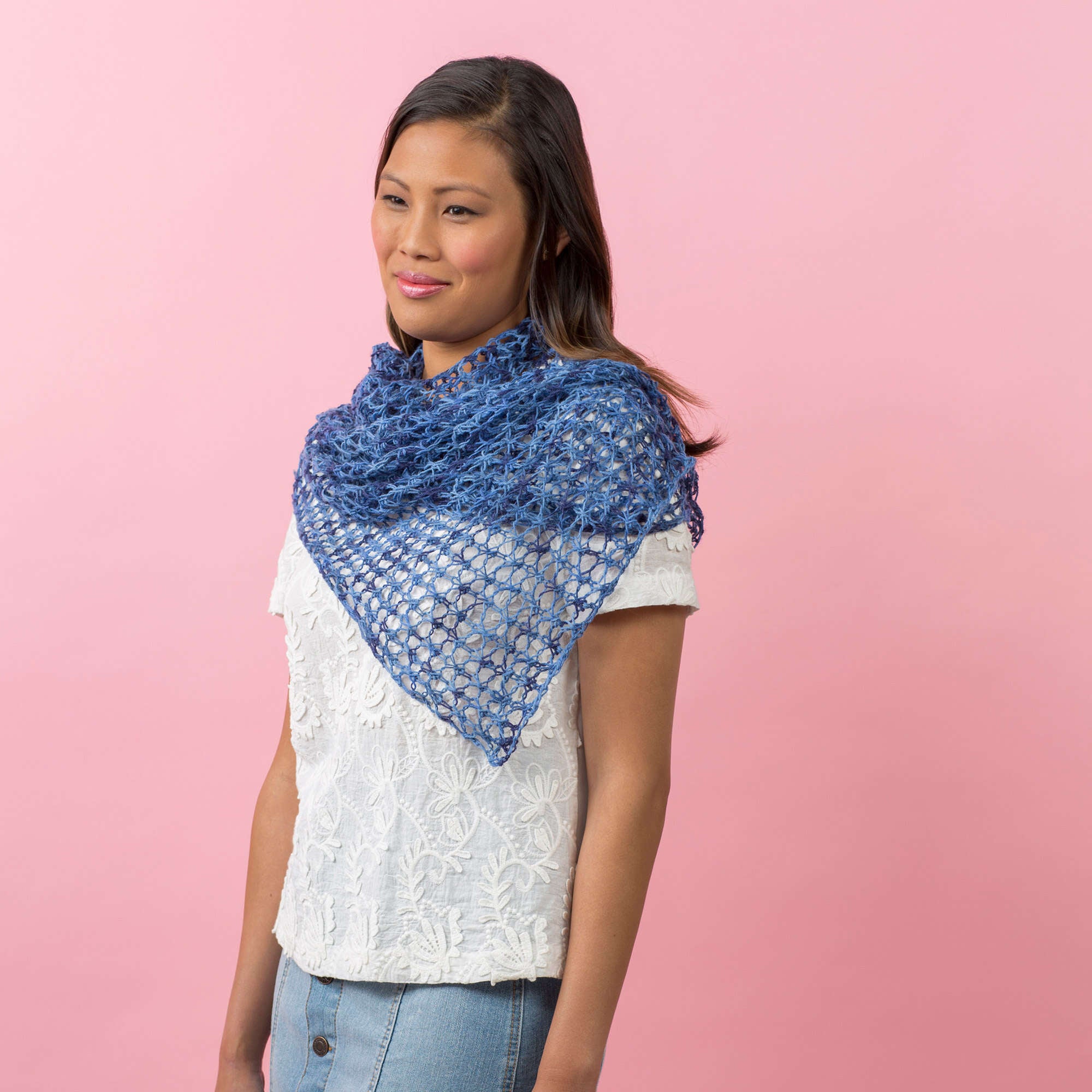 Free Easy Red Heart Laid-Back Shawl Knitting Pattern | Yarnspirations