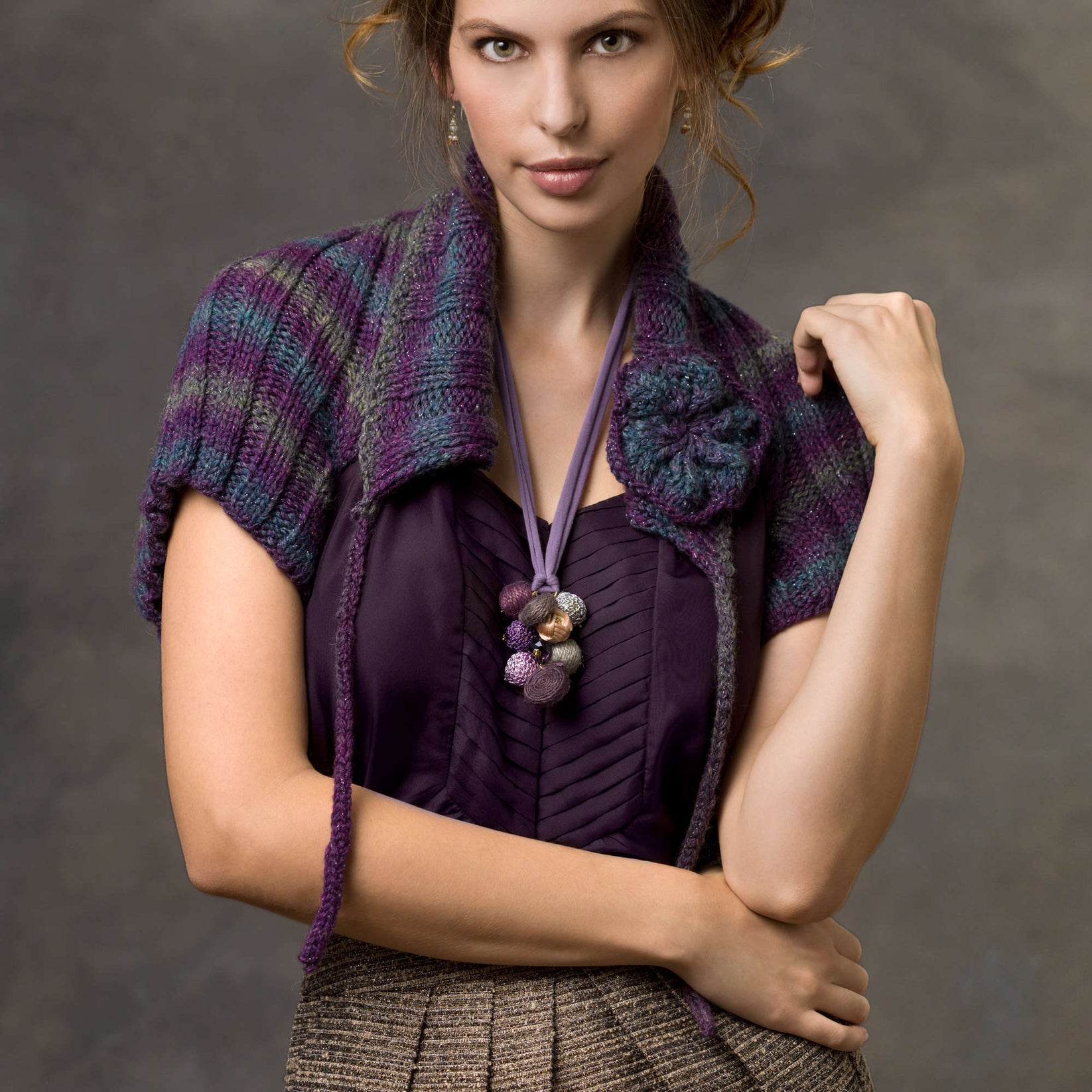 Red Heart Ribbed Shrug | Yarnspirations