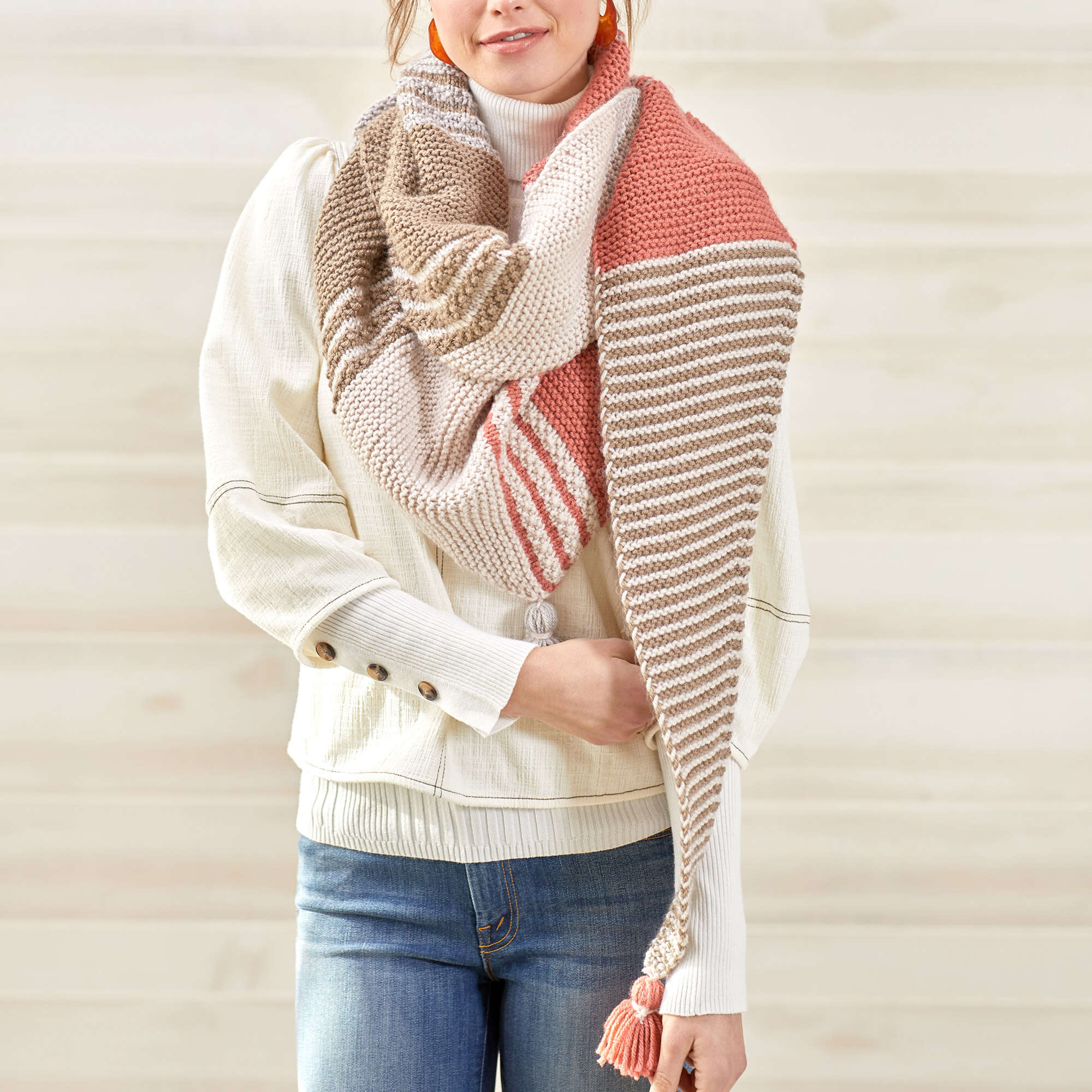Free Red Heart Long & Stripy Shawl Knitting Pattern | Yarnspirations