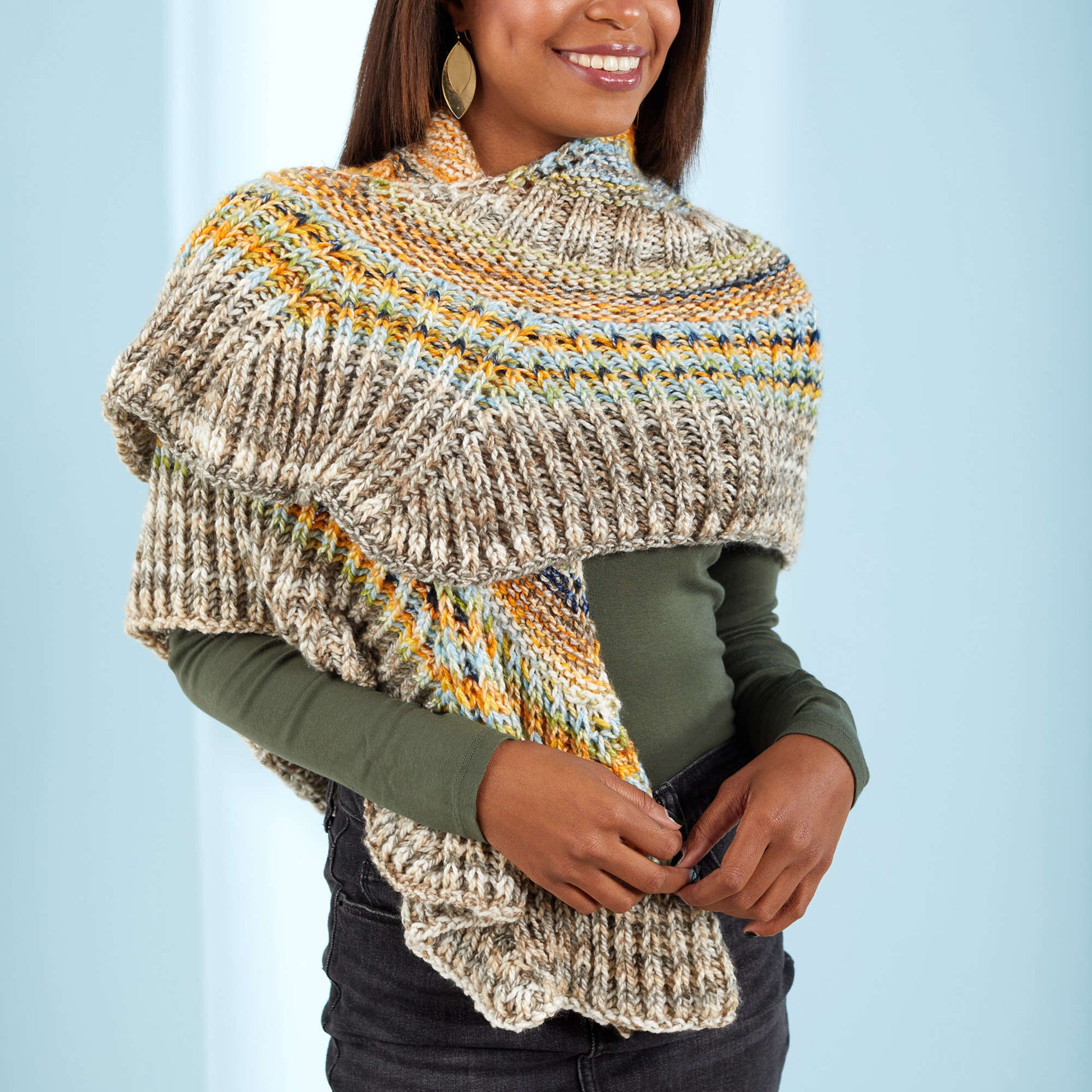 Free Experienced Red Heart Beautiful Brioche Shawl Knitting Pattern ...