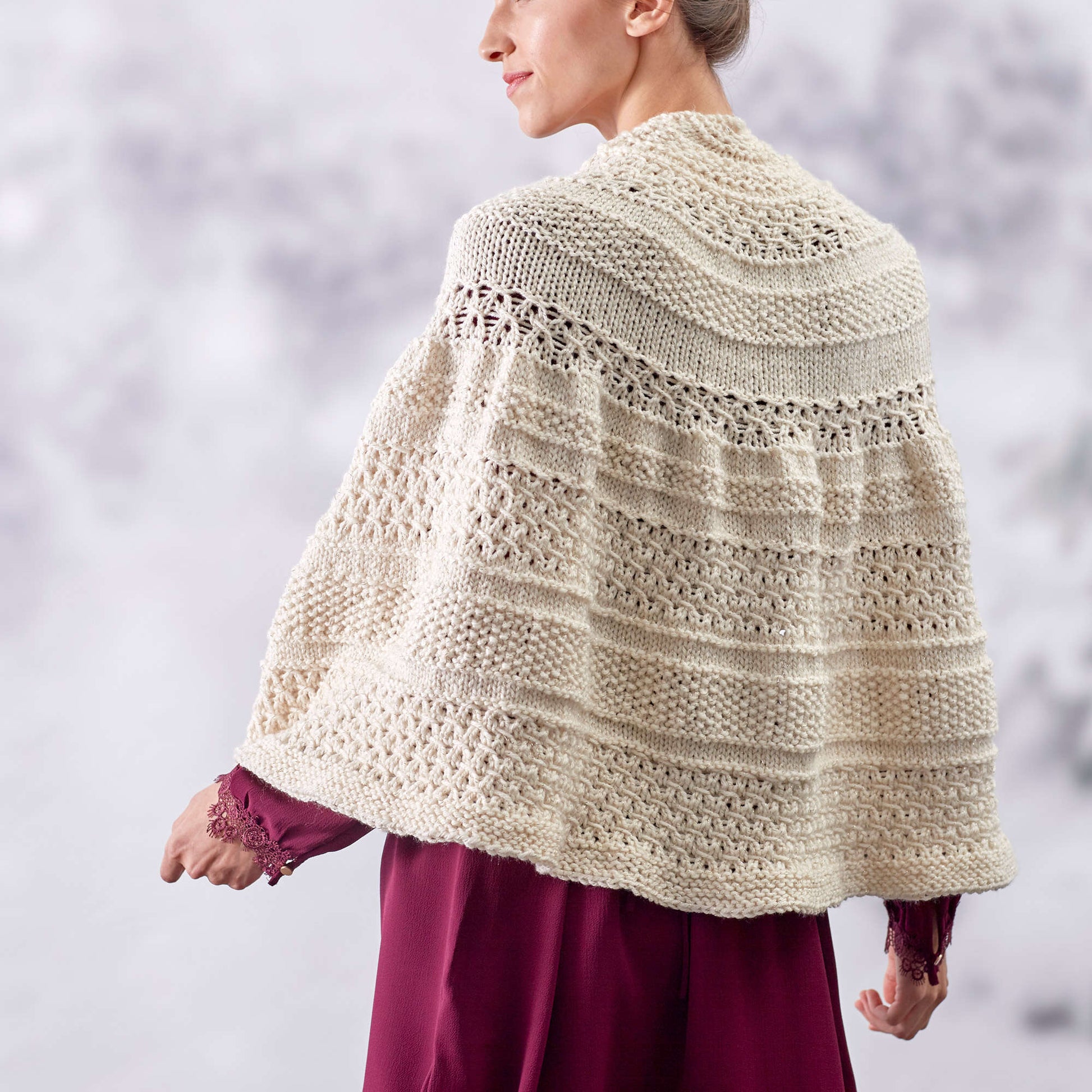 Free Easy Red Heart Winter Trellis Shawl Knitting Pattern | Yarnspirations
