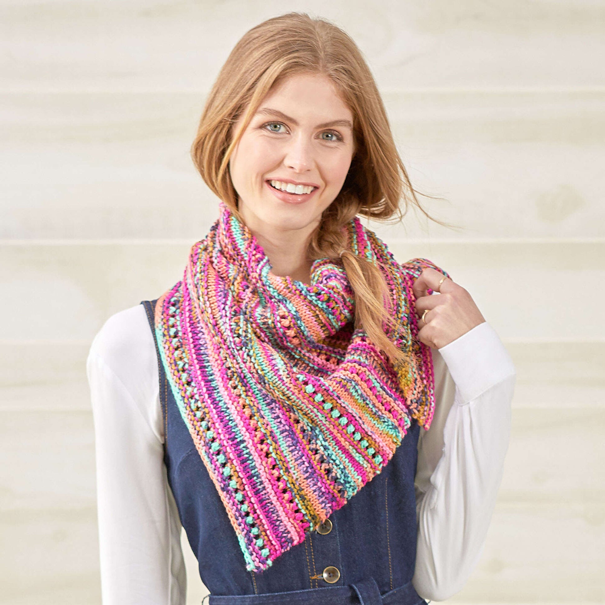 Free Red Heart Textured Lace Shawl Knitting Pattern | Yarnspirations