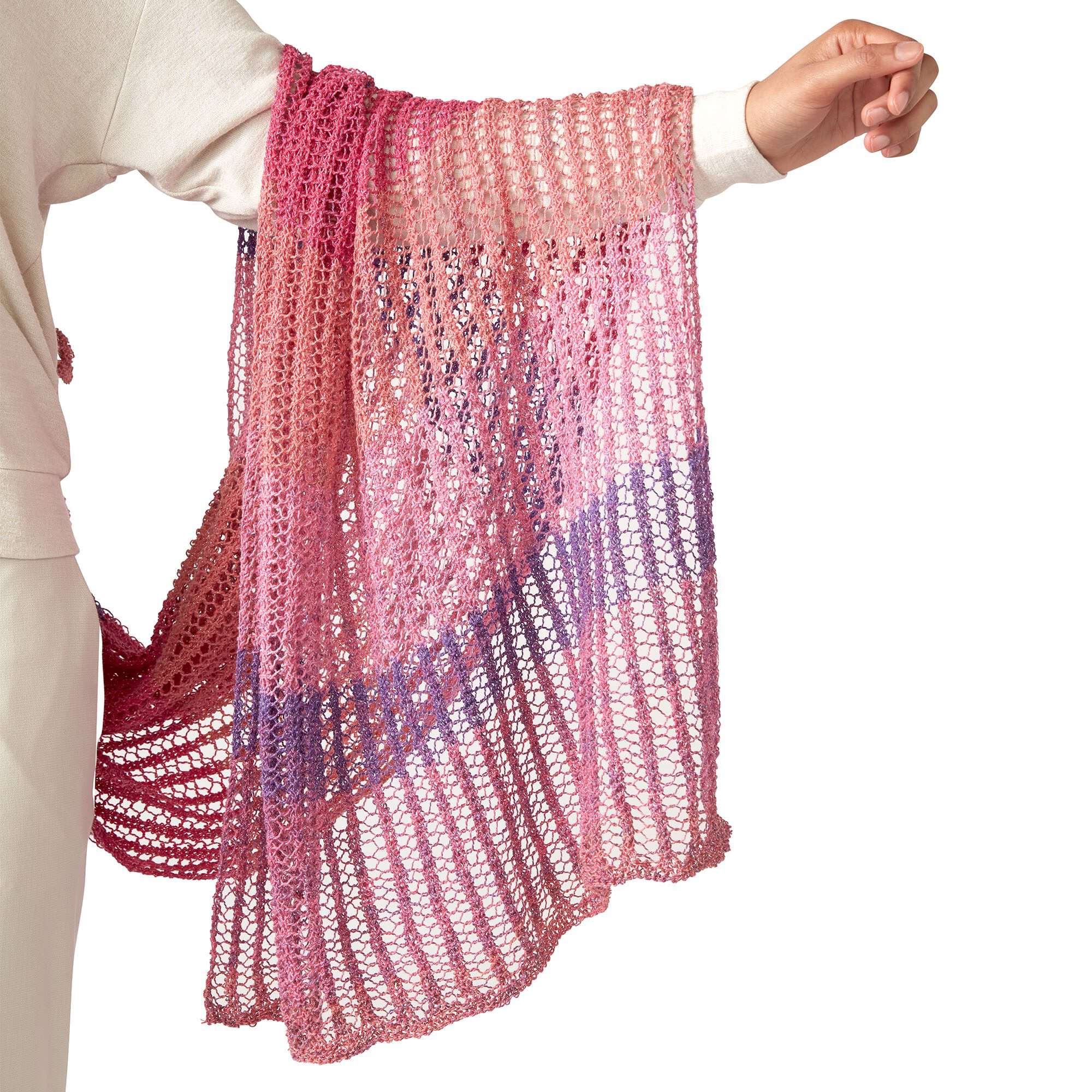 Free Easy Red Heart Airy Shawl Knitting Pattern | Yarnspirations