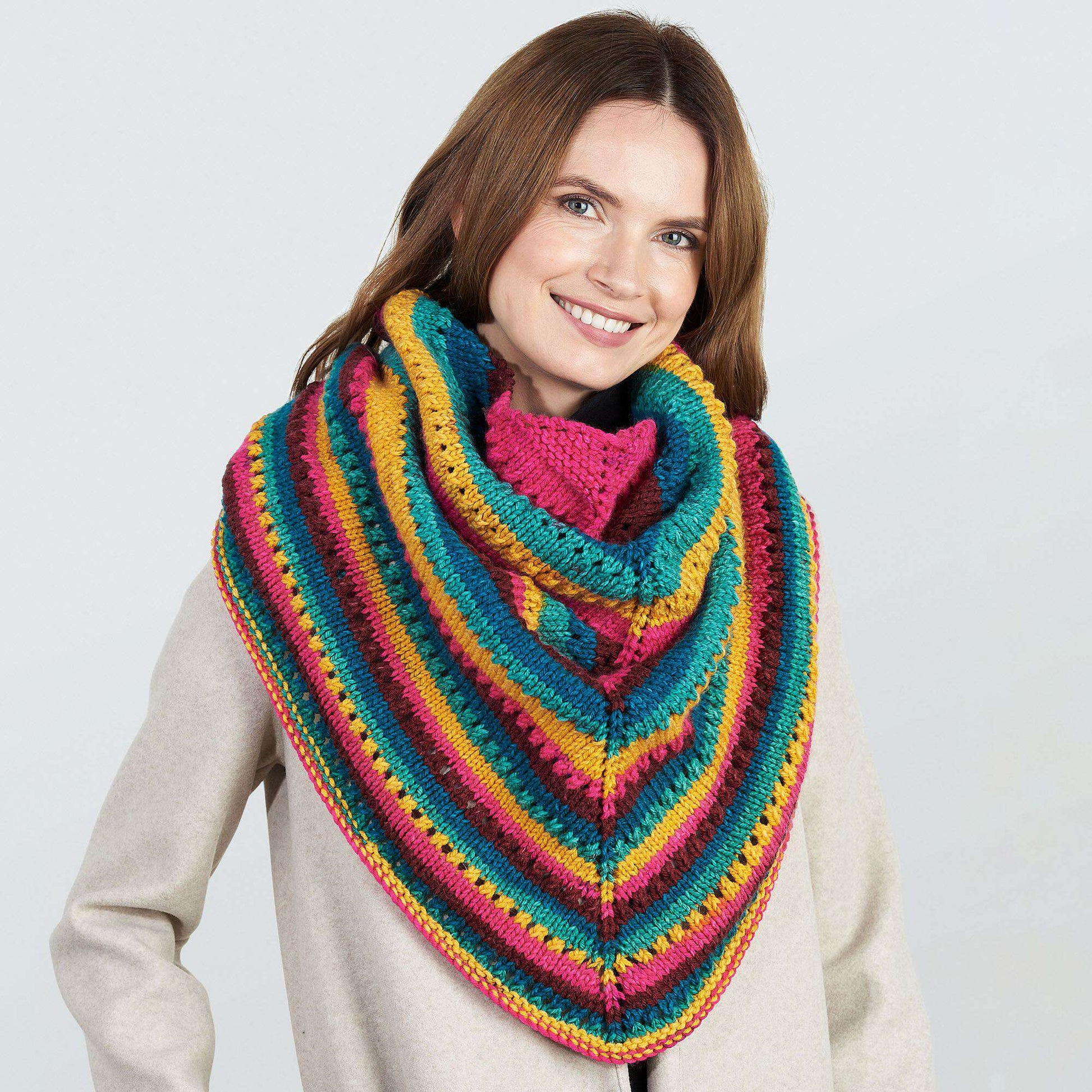 Free Easy Red Heart Easy Lacy Triangle Shawl Knitting Pattern ...