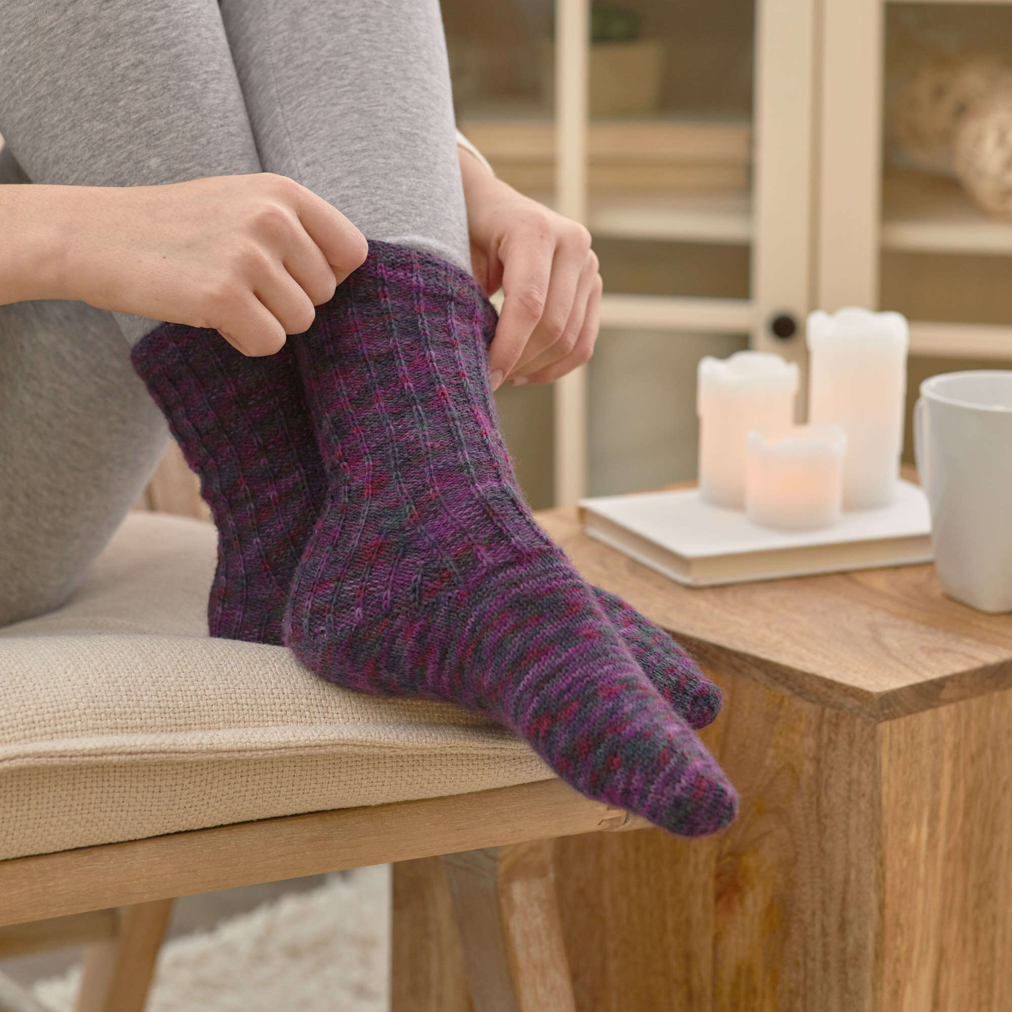 Free Red Heart Slip Rib Socks Knitting Pattern | Yarnspirations