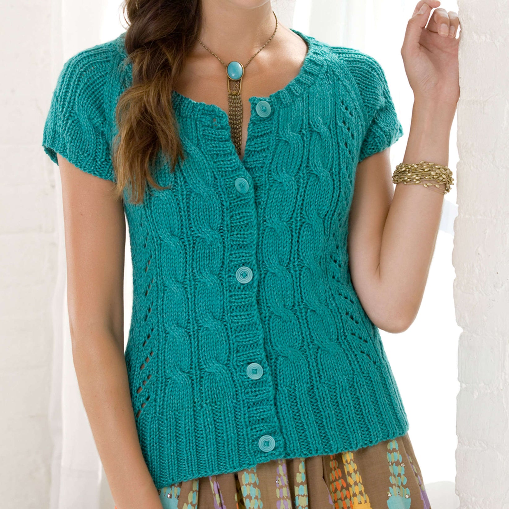 Free Intermediate Red Heart Anisette Cardi Knit Pattern | Yarnspirations