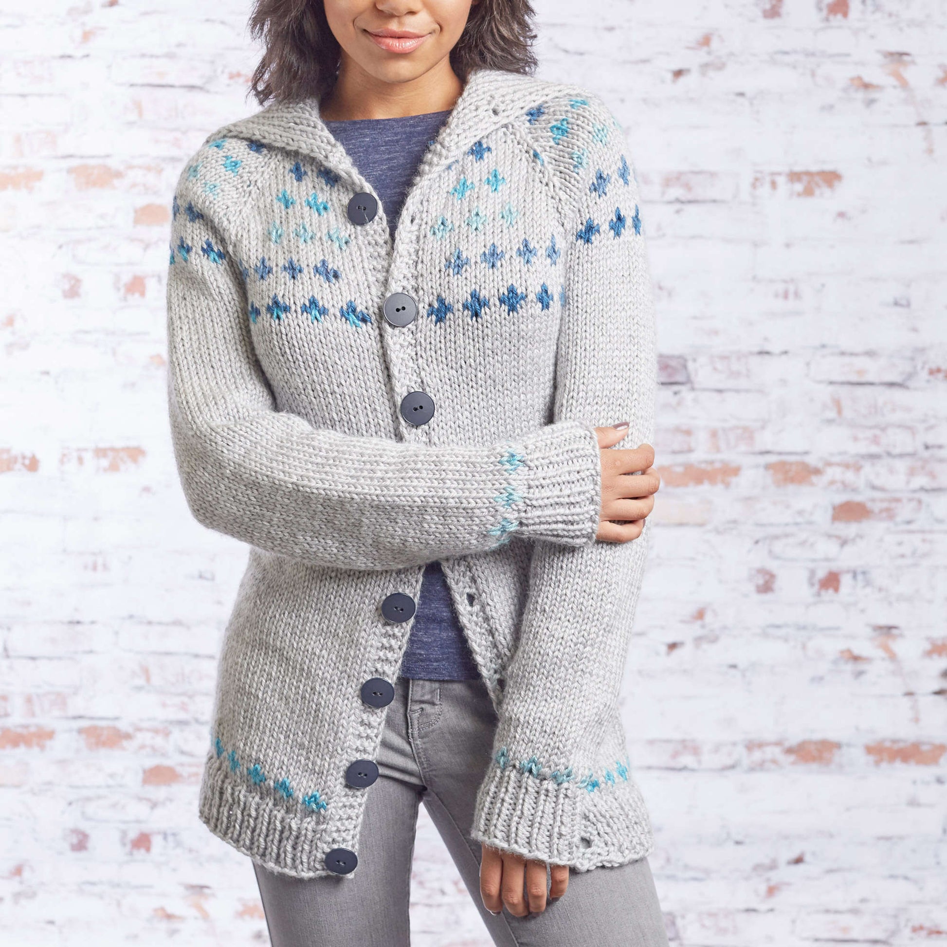 Red Heart Fair Isle Sweater Coat | Yarnspirations