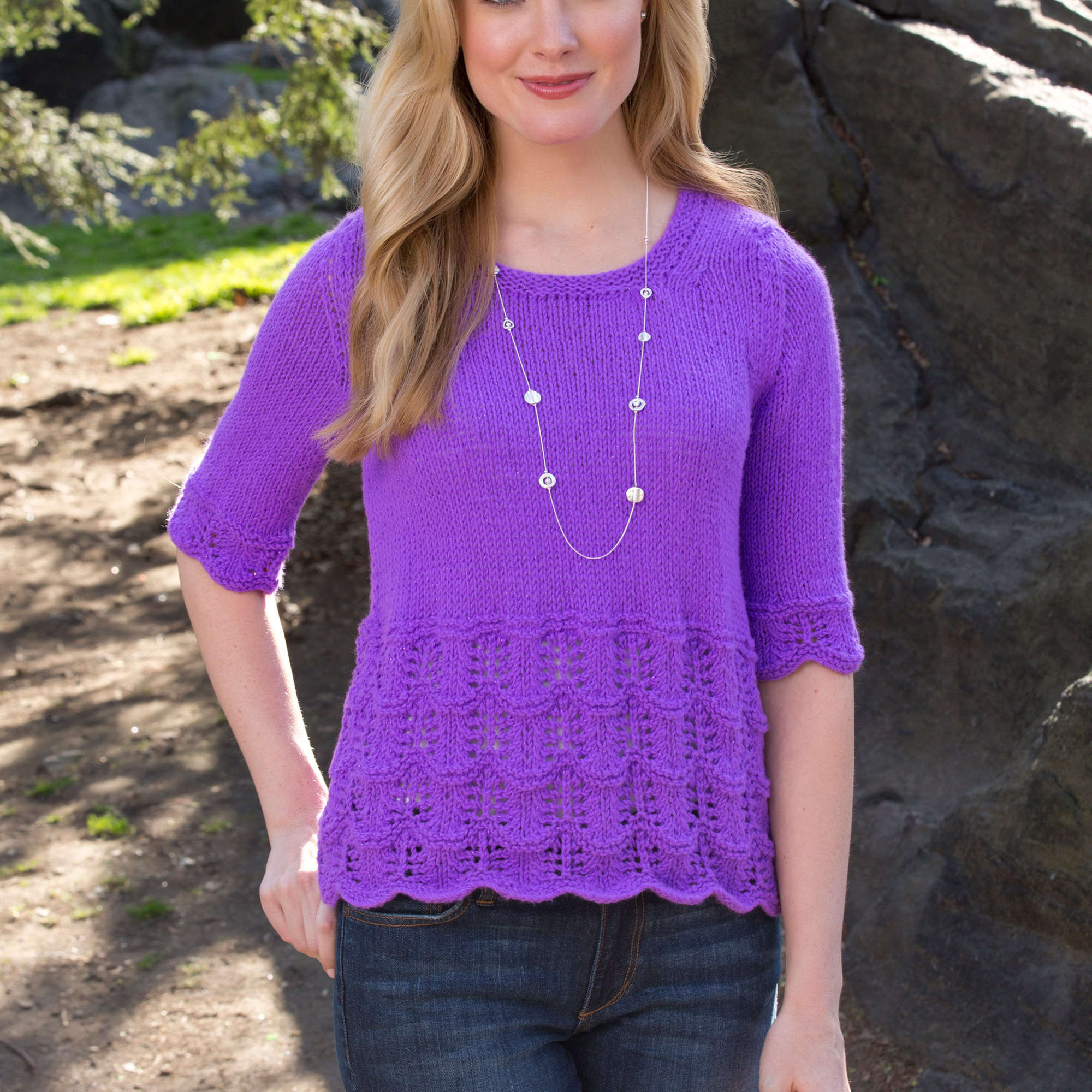 Free Easy Red Heart Any Time Top Knitting Pattern | Yarnspirations