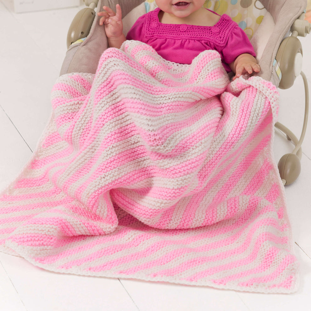 Free Red Heart Peppermint Stripes Knit Blanket Pattern | Yarnspirations