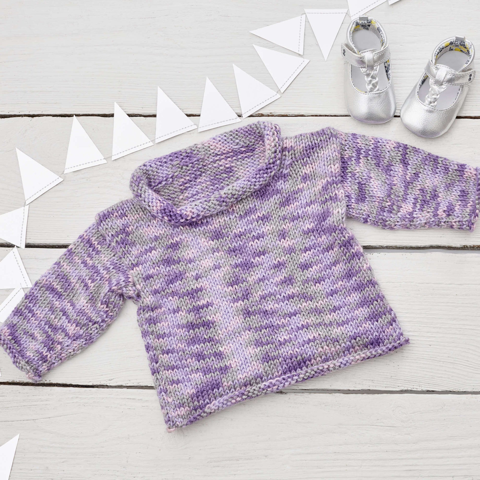 Free Easy Red Heart Sweet Little Sweater Knitting Pattern | Yarnspirations