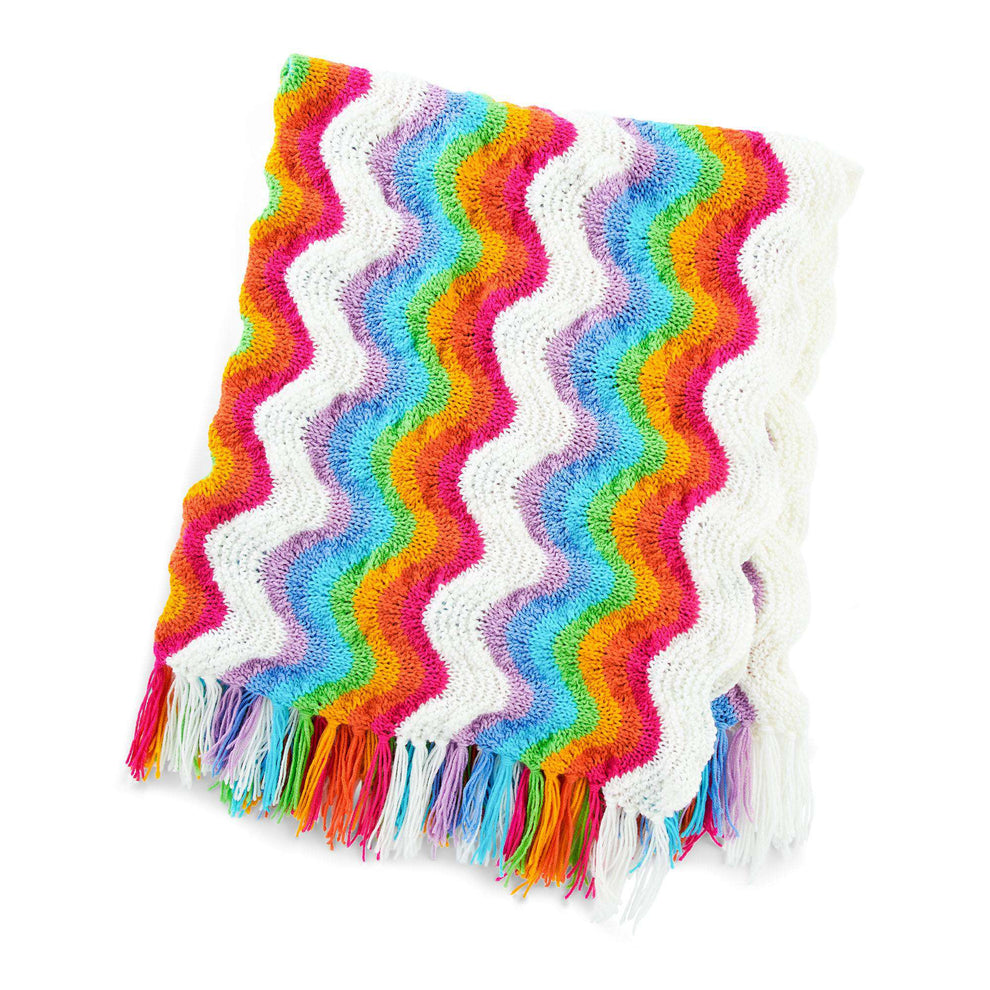 Free Easy Red Heart Rainbow & Clouds Blanket Knitting Pattern ...
