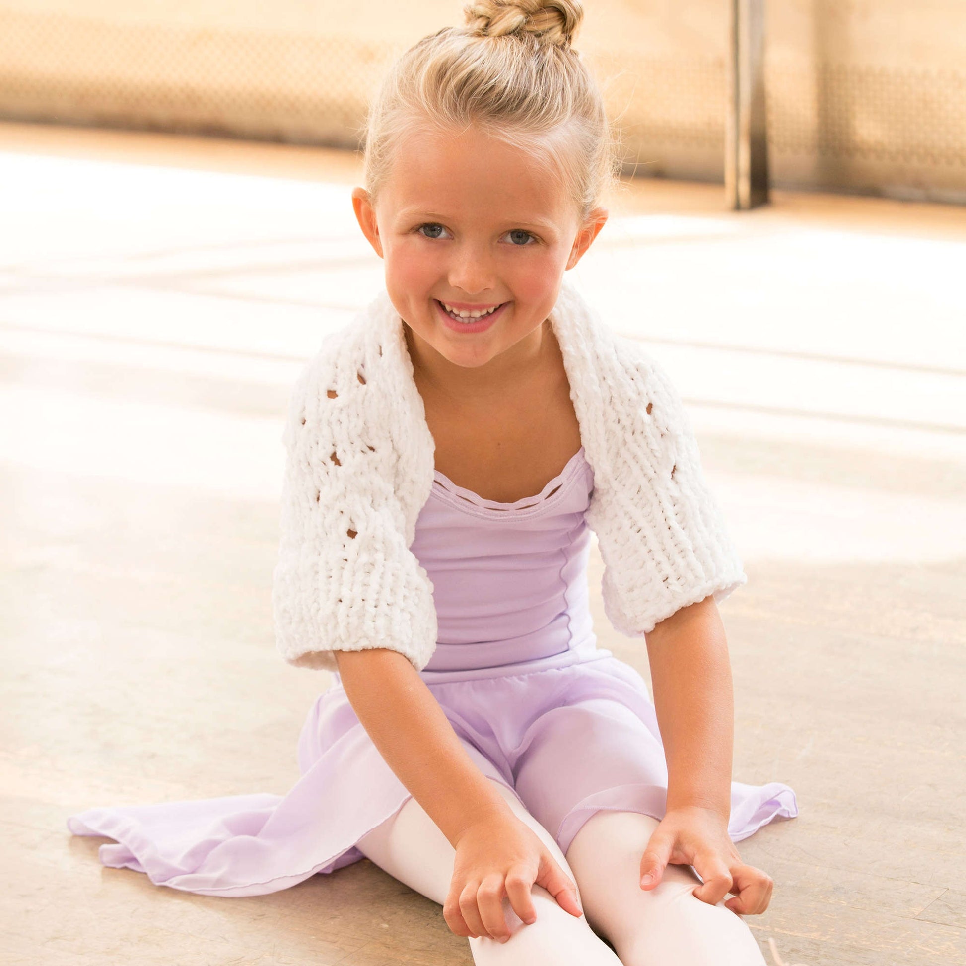 Girls Shrug Knitting Pattern Free Easy Red Heart Lustrous Cabled Shrug