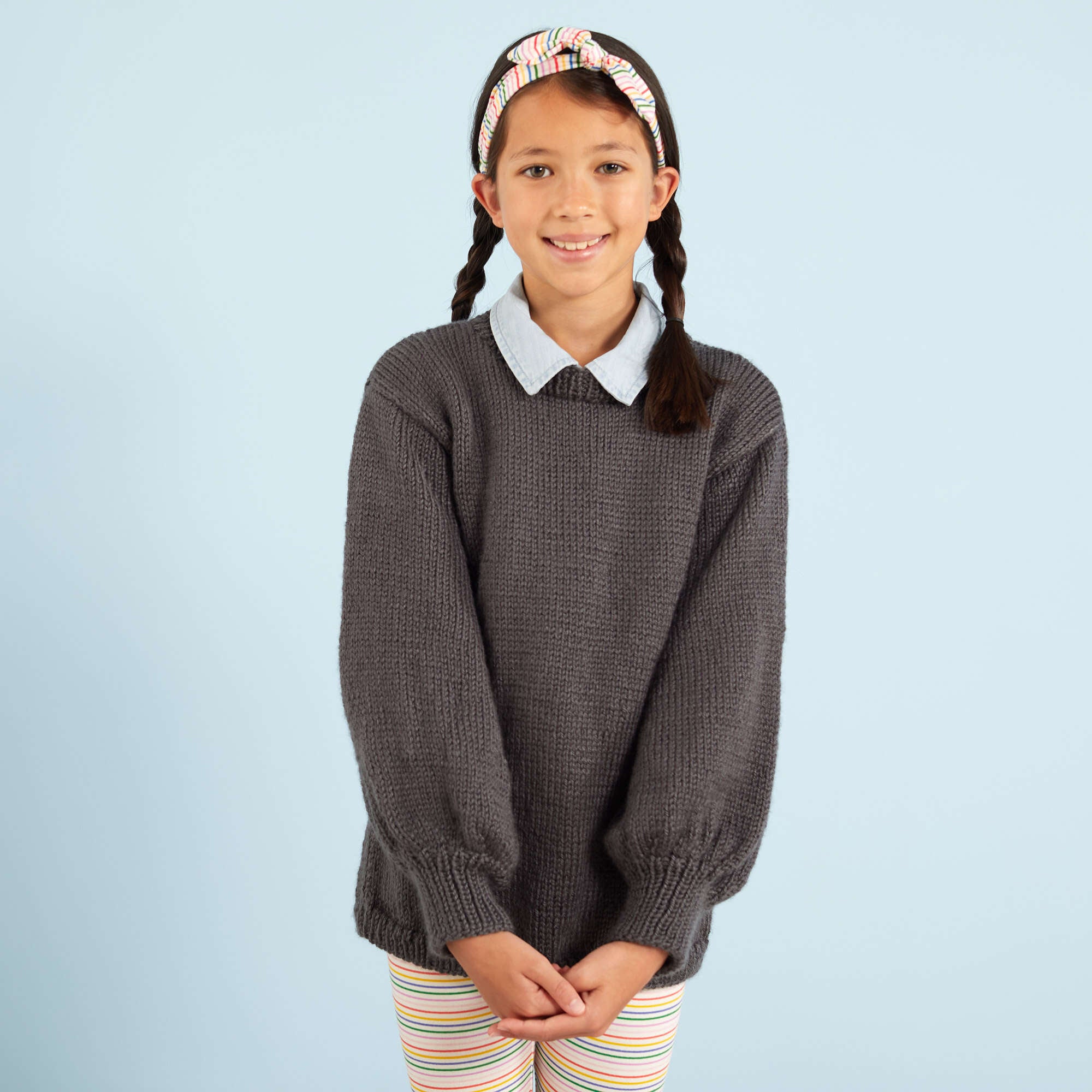 Free Easy Red Heart Be-Stoked Sweater Knitting Pattern | Yarnspirations