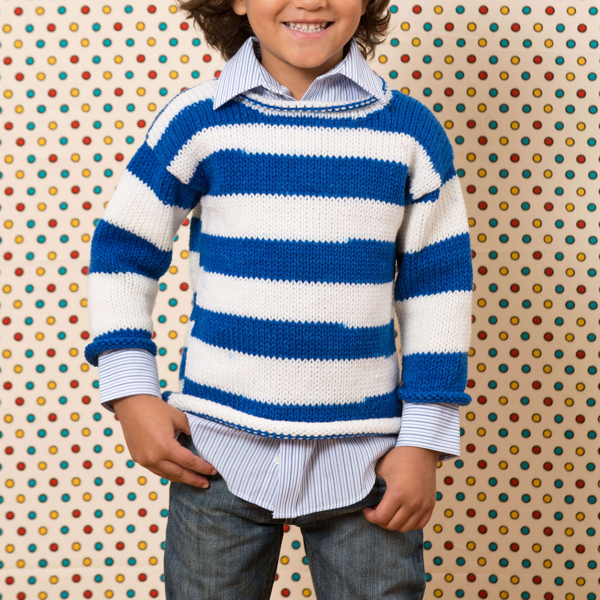 Free Easy Red Heart Game Day Sweater Knitting Pattern | Yarnspirations