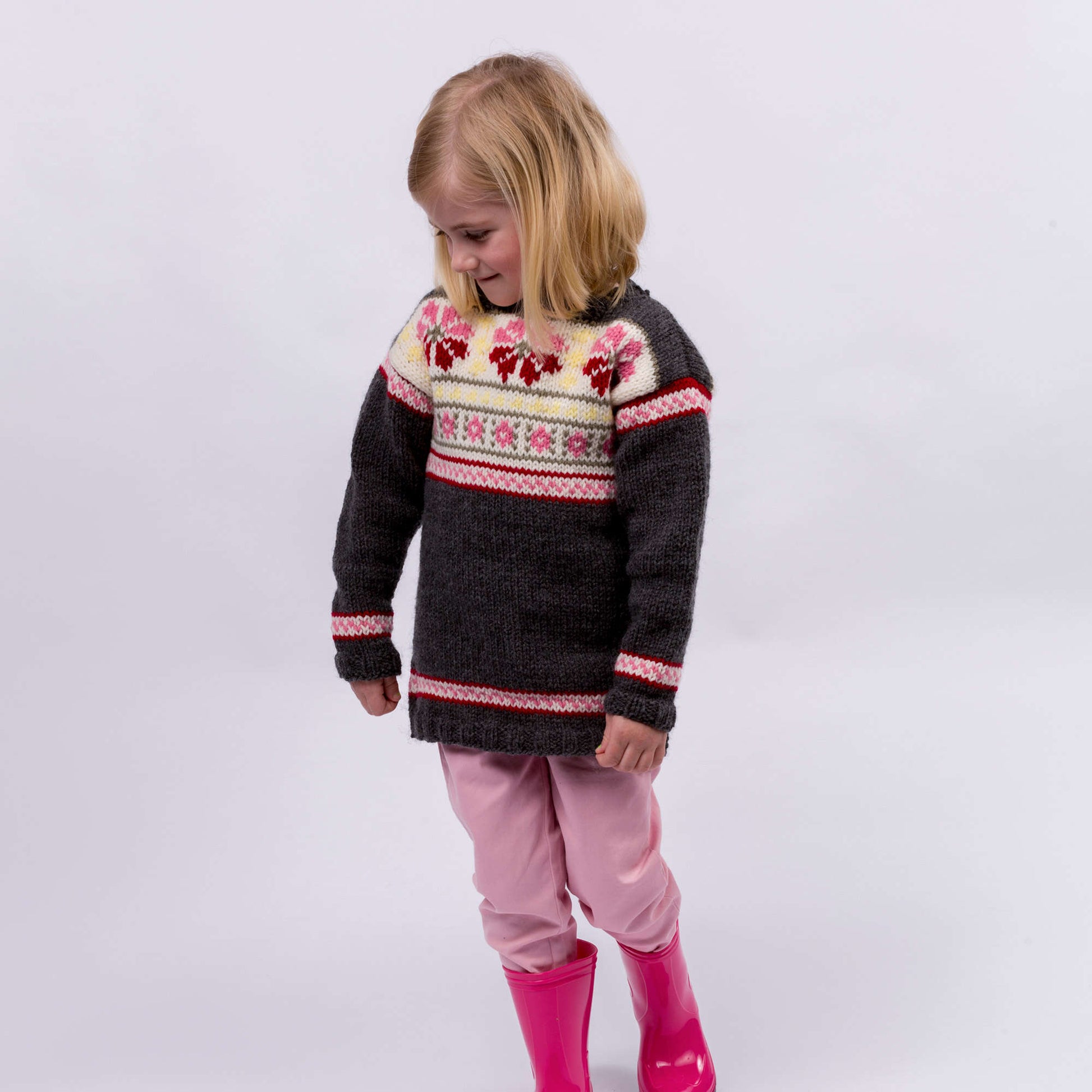 Free Red Heart Girls Fair Isle Tunic Knitting Pattern | Yarnspirations