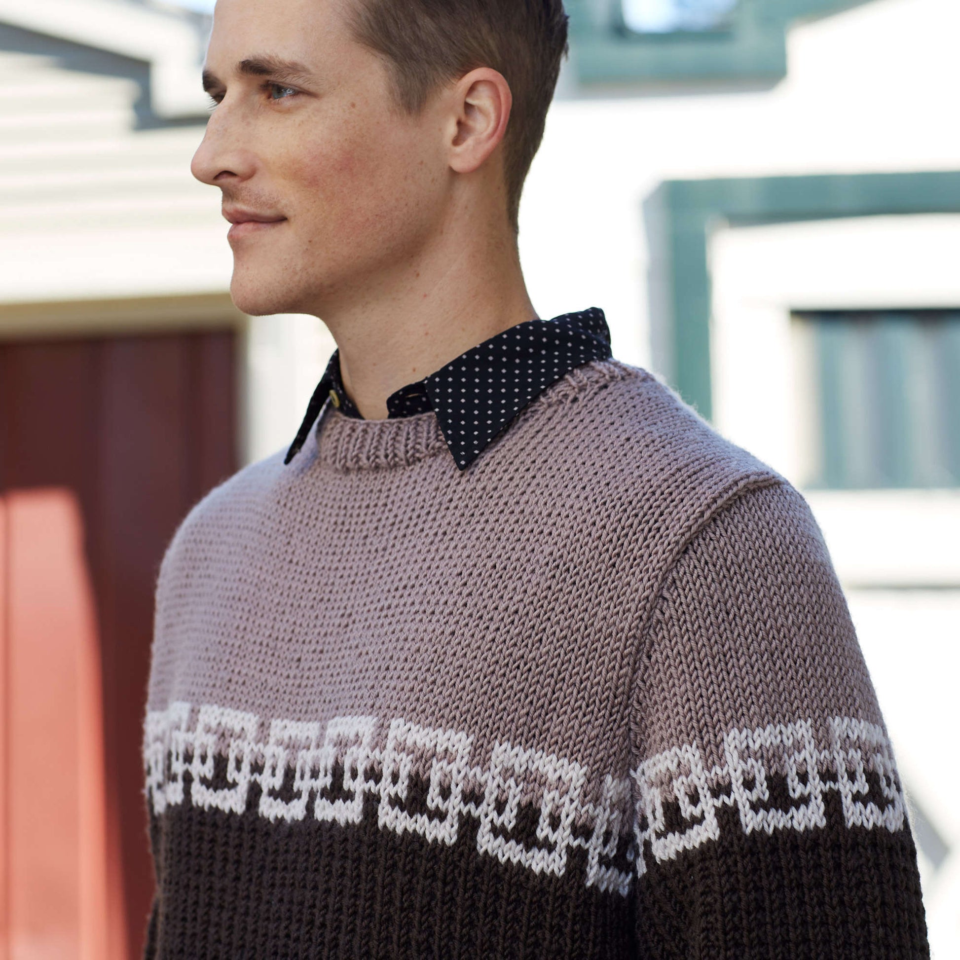 Free Red Heart Structure Chic Sweater Knitting Pattern | Yarnspirations