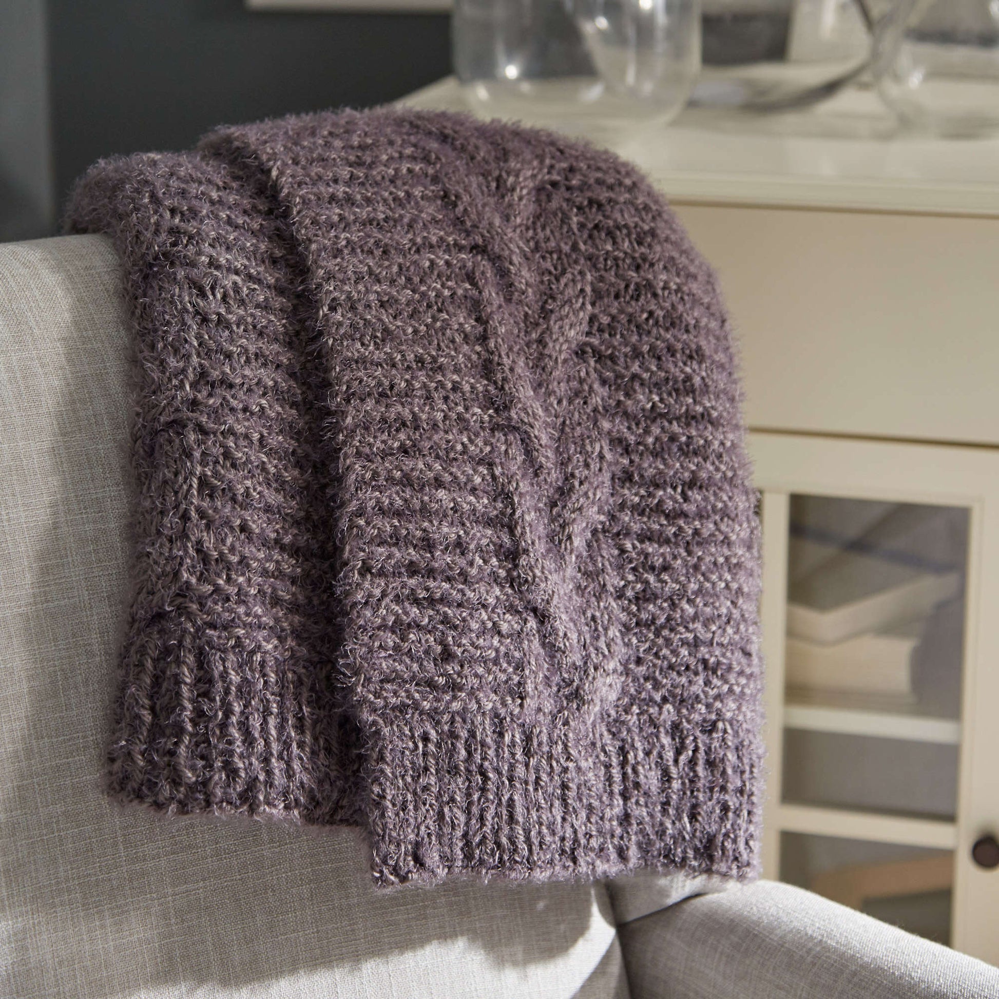 Free Red Heart Braided Cable Throw Knitting Pattern | Yarnspirations