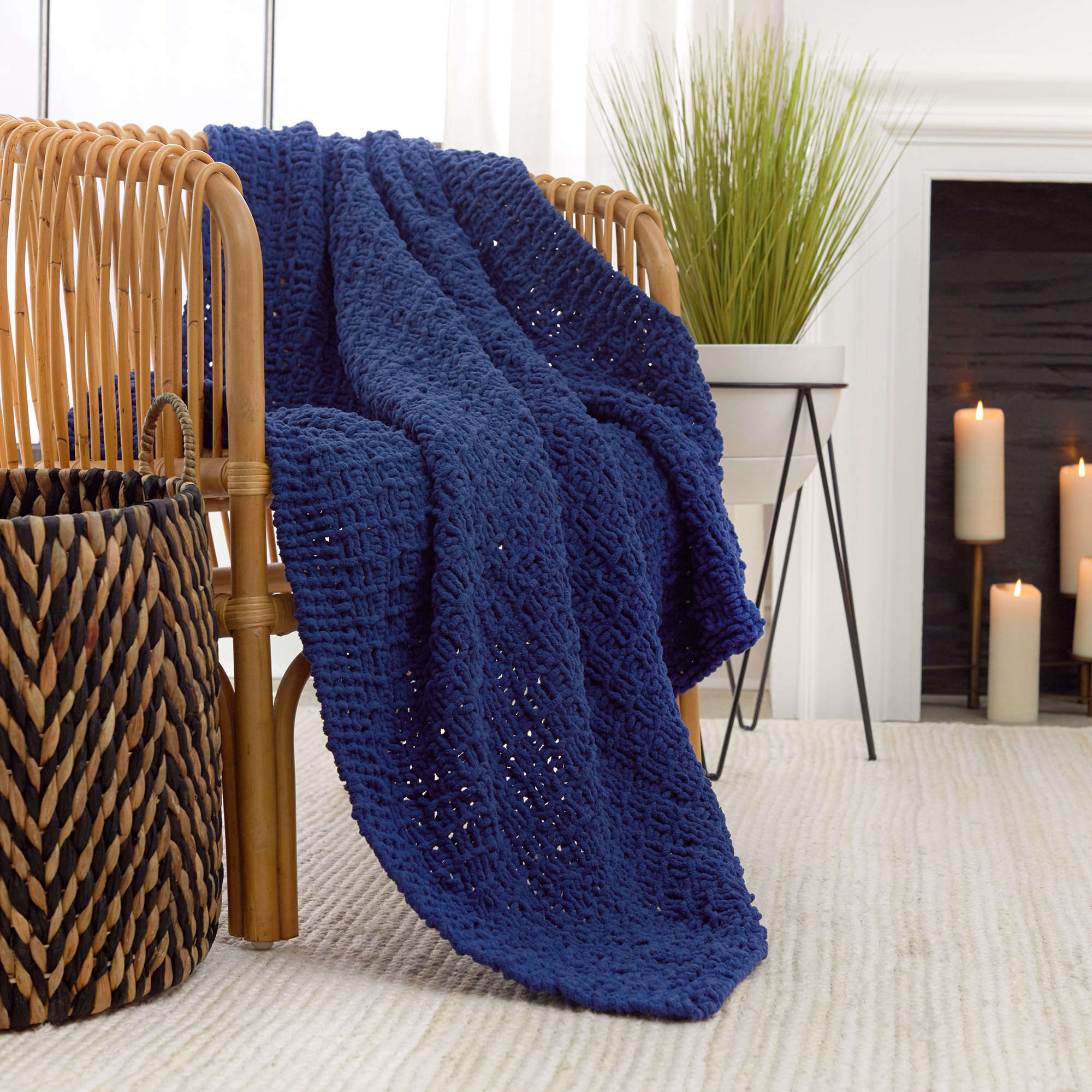 Free Easy Red Heart Simple Textured Throw Knitting Pattern | Yarnspirations