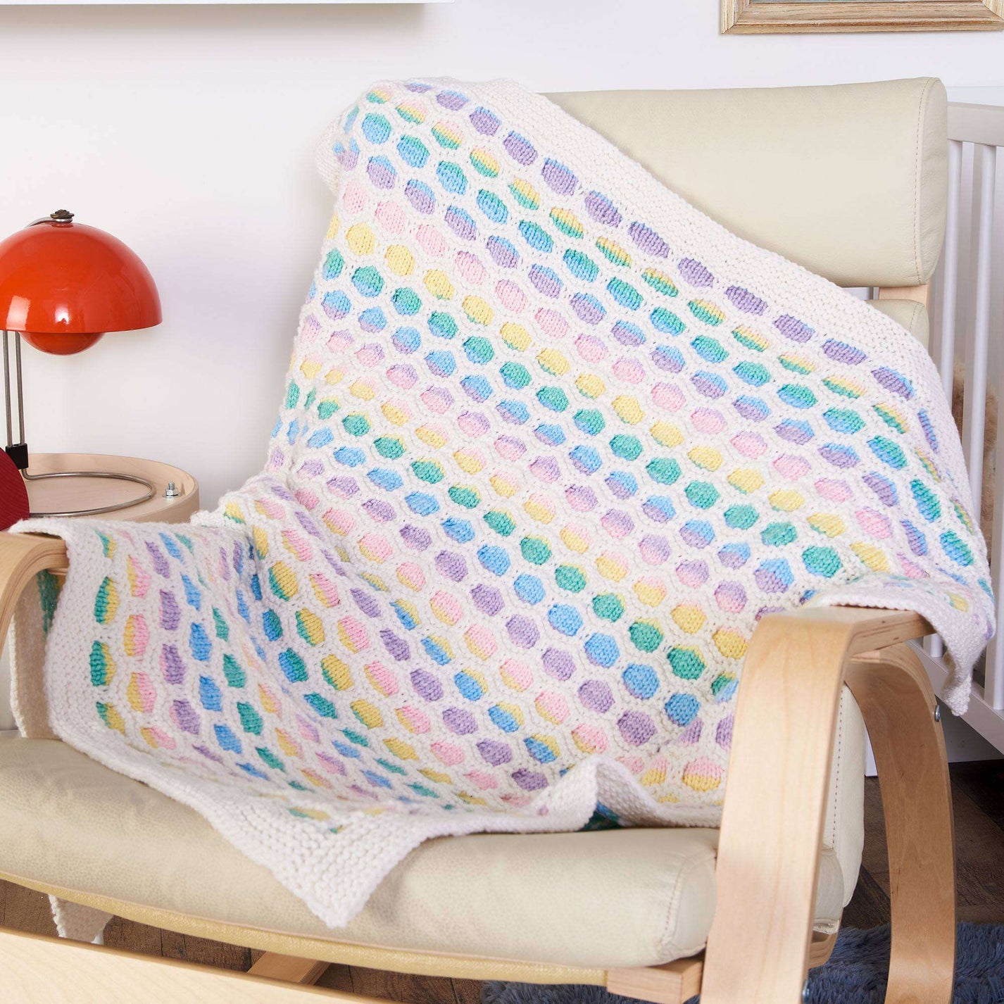 Free Red Heart Honeycomb Baby Rainbow Blanket Knitting Pattern ...