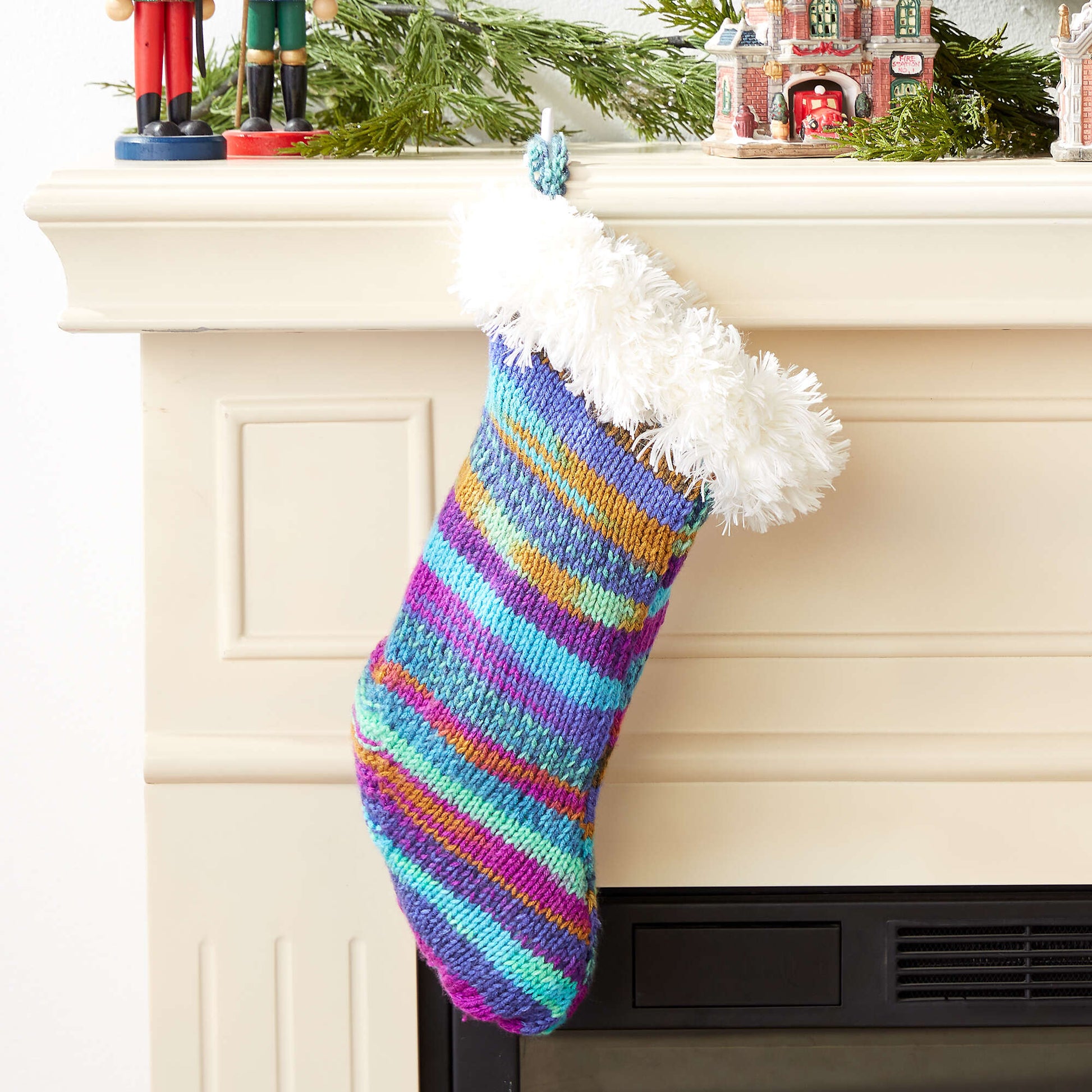 Free Easy Red Heart Santa-Ready Stocking Knitting Pattern | Yarnspirations