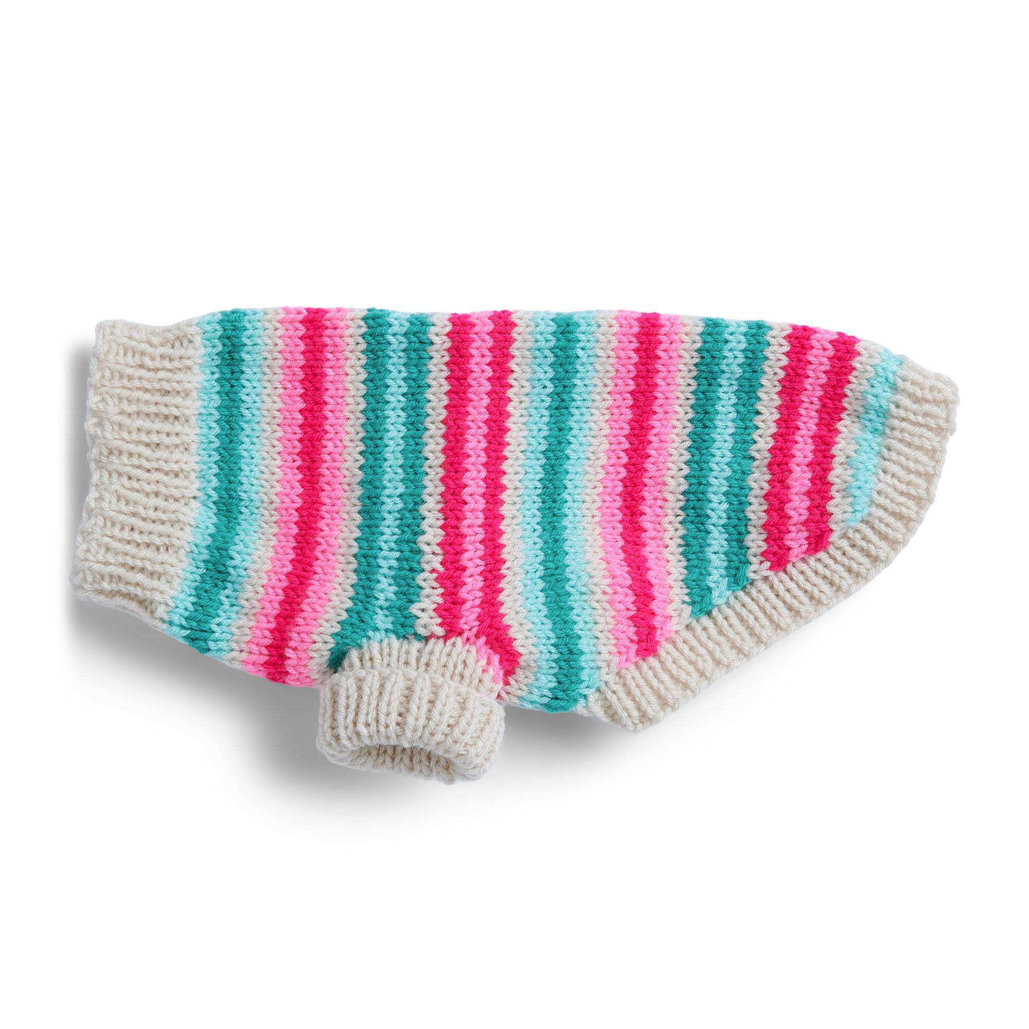 Free Easy Red Heart Jazzy Stripes Dog Coat Knitting Pattern ...