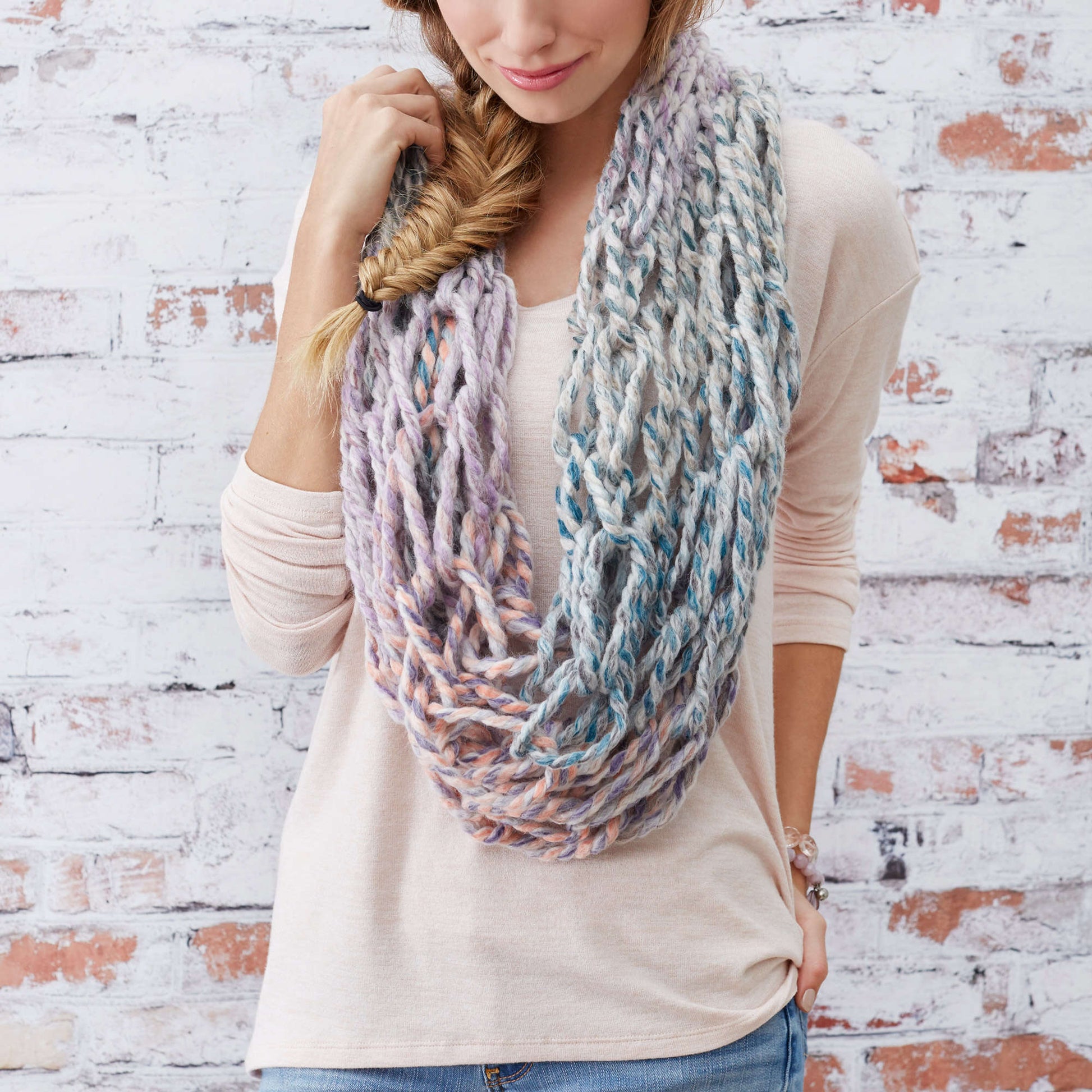 Red Heart Quick & Easy Arm- Knit Cowl | Yarnspirations