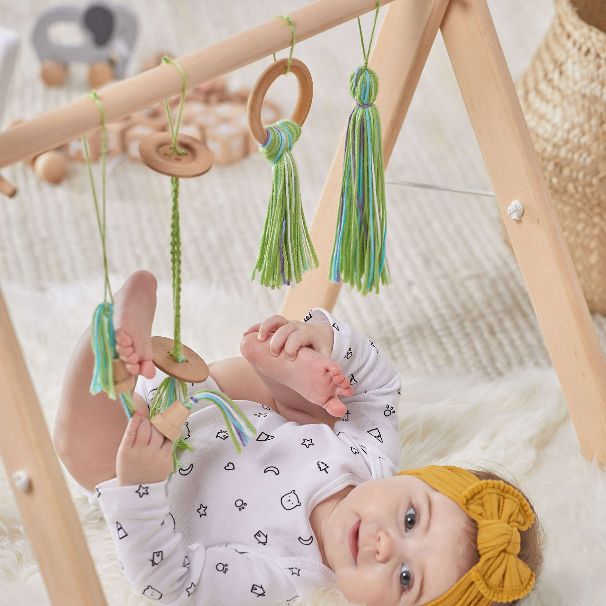 Free Beginner Red Heart Lay & Play Baby Toys Craft Pattern | Yarnspirations