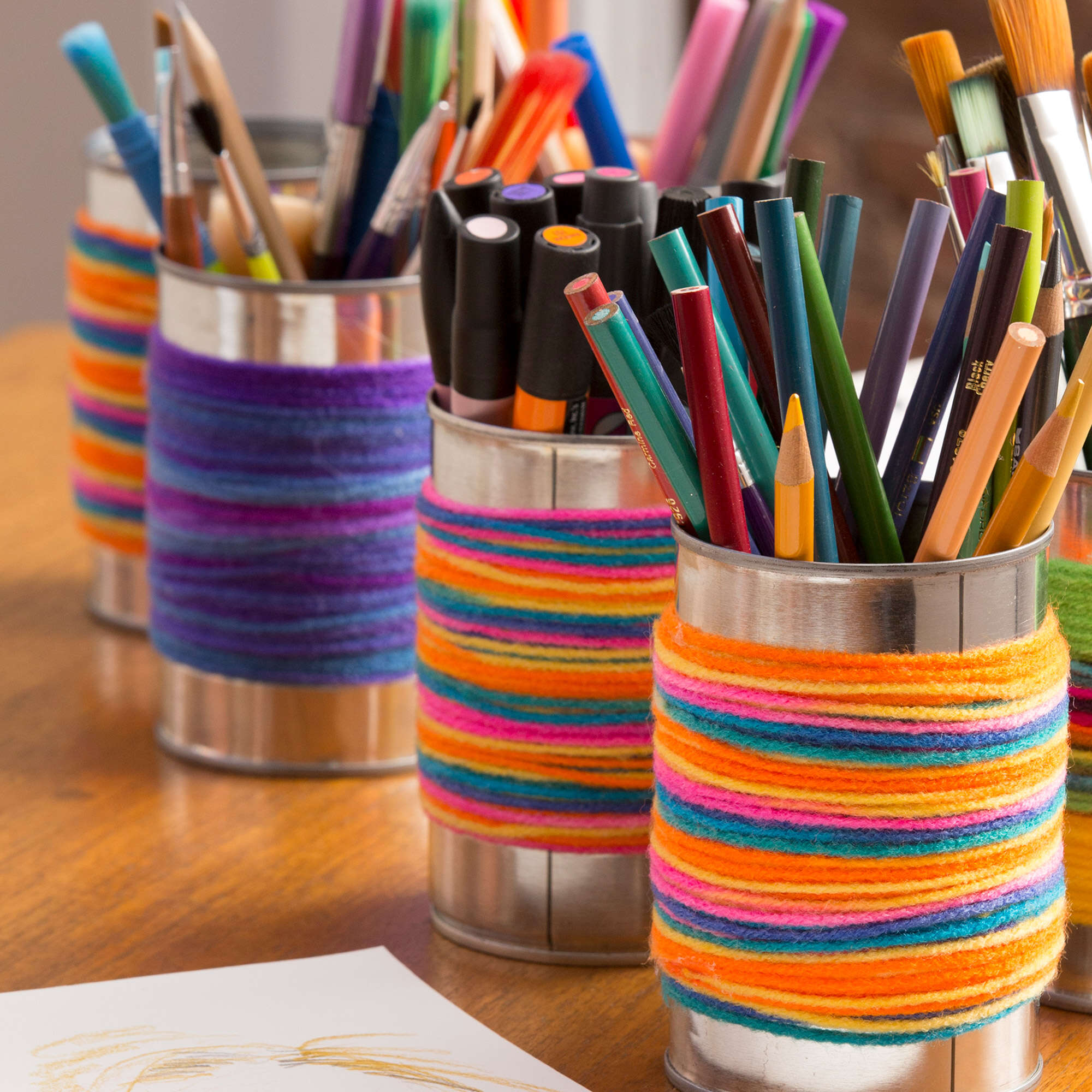 Free Beginner Red Heart Wrapped Storage Can Craft Pattern | Yarnspirations