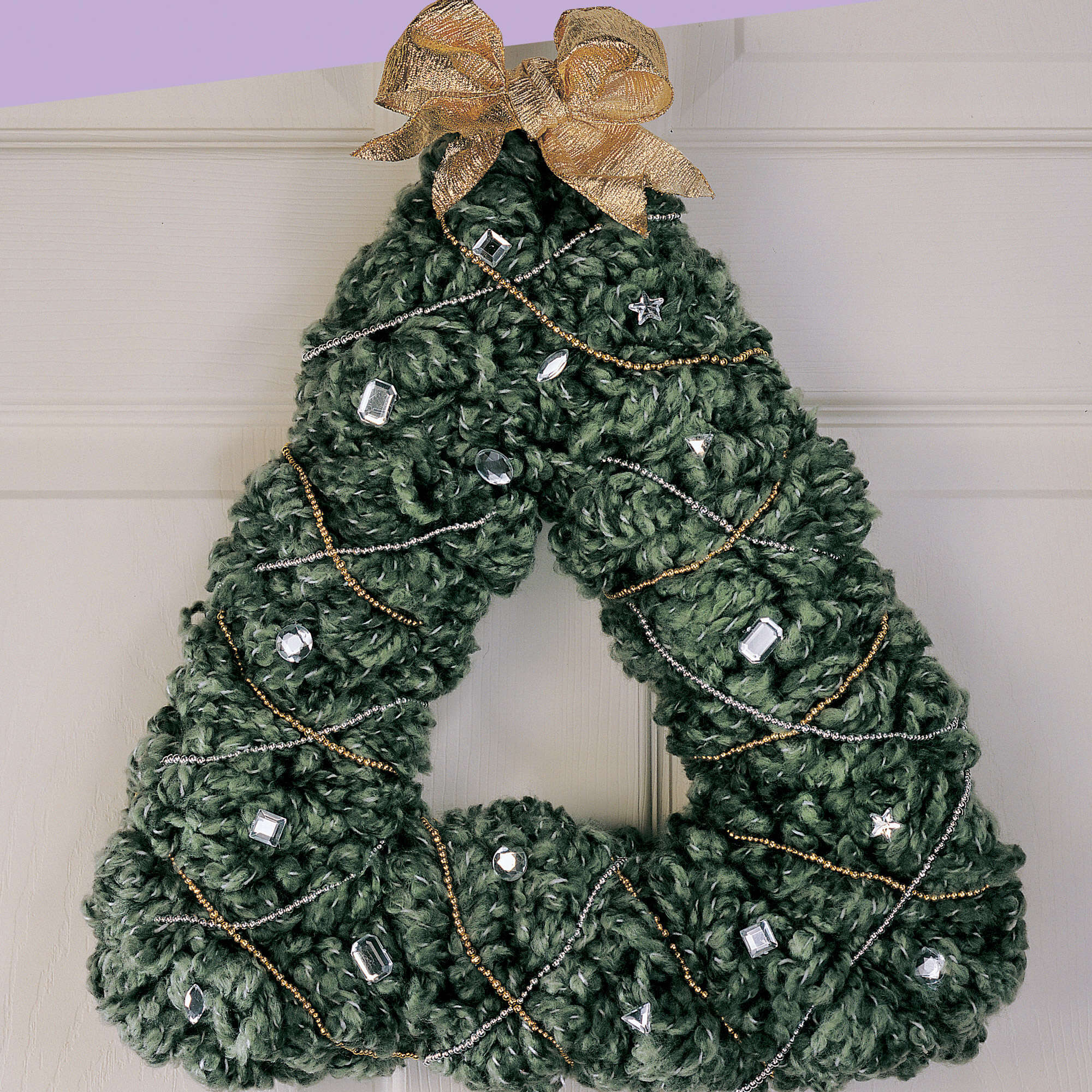 Free Beginner Red Heart Oh Christmas Tree Wreath Craft Pattern ...