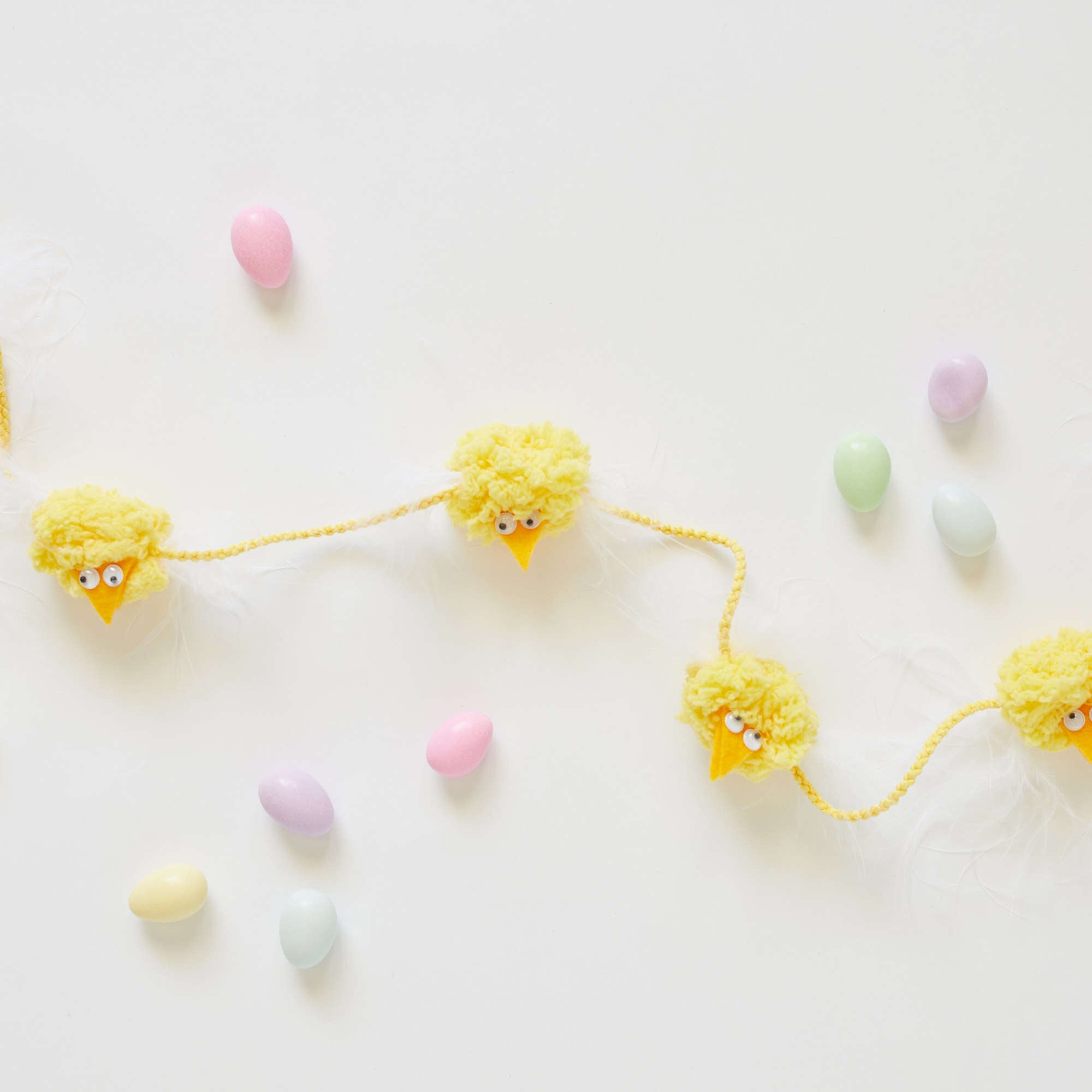 Free Beginner Red Heart Spring Chick Garland Craft Pattern | Yarnspirations