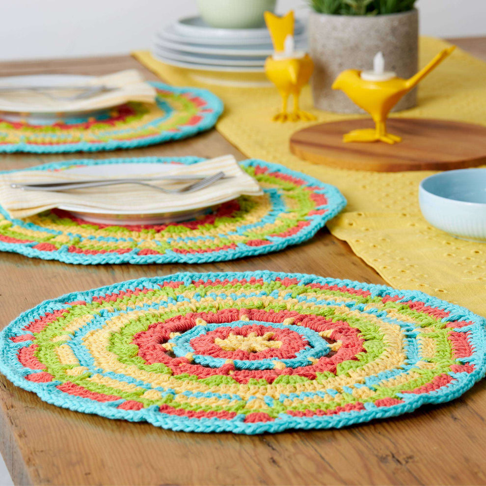 Free Lily Sugar'n Cream Colorful Chargers Crochet Pattern | Yarnspirations